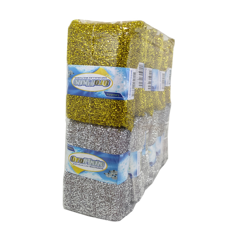 Esponja Multiusos Colores Oro y Plata